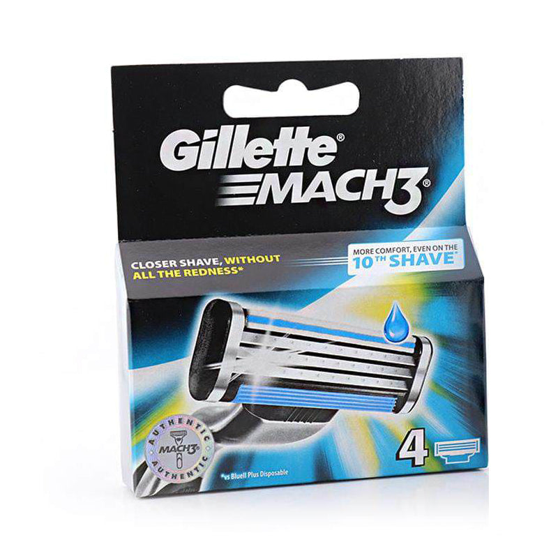 Gillette Mach 3 Razor Blade Refills (4 Pack) – TJ Beauty Products UK